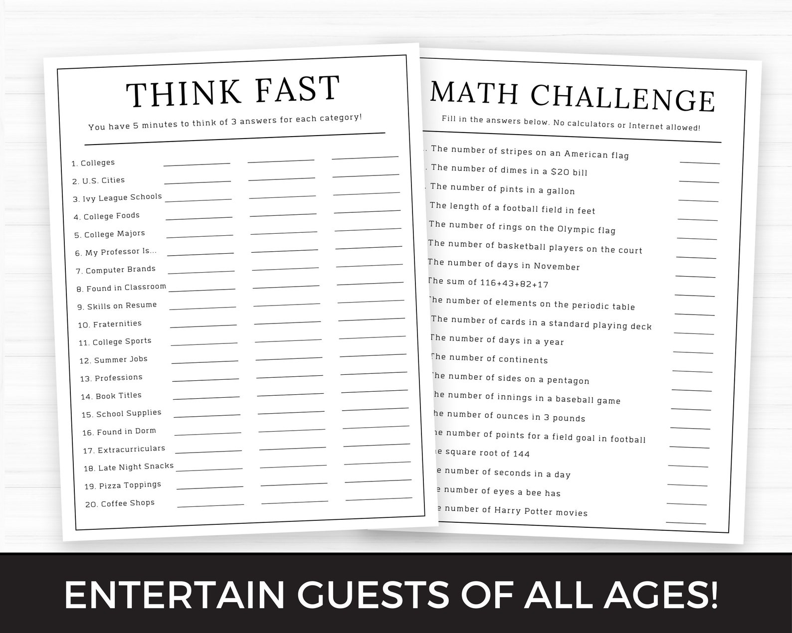 College Going Away Party Games, College Farewell Party Games, College ...