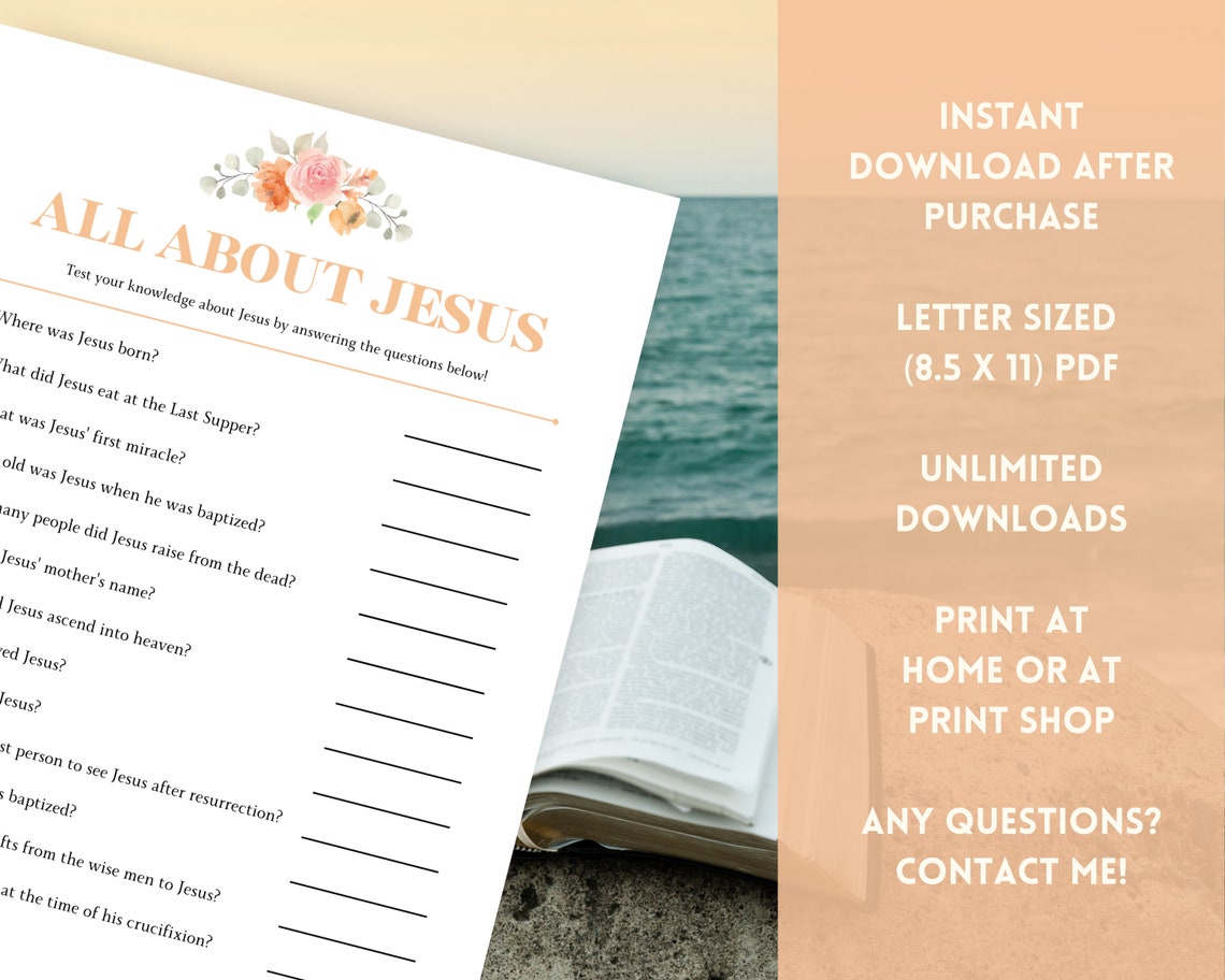 Jesus Quiz Bible Quiz Church Party Game Bible Game Fun - Etsy