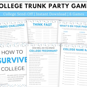 College Trunk Party Games, College Going Away Party Games, College Send ...