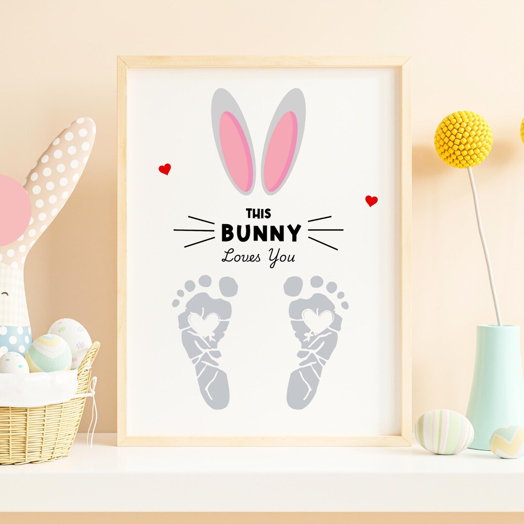 Easter Footprint Craft, Easter Bunny Toddler Keepsake Craft, Easter ...