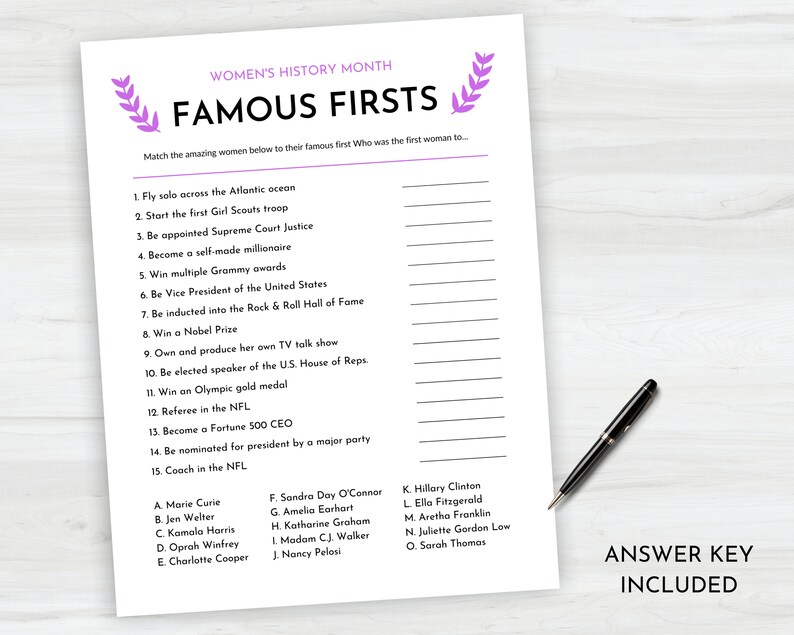 Women's History Month Game, Women's History Month Word Scramble, March ...
