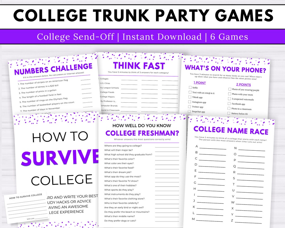 College Going Away Party Games, College Farewell Party Games, College ...