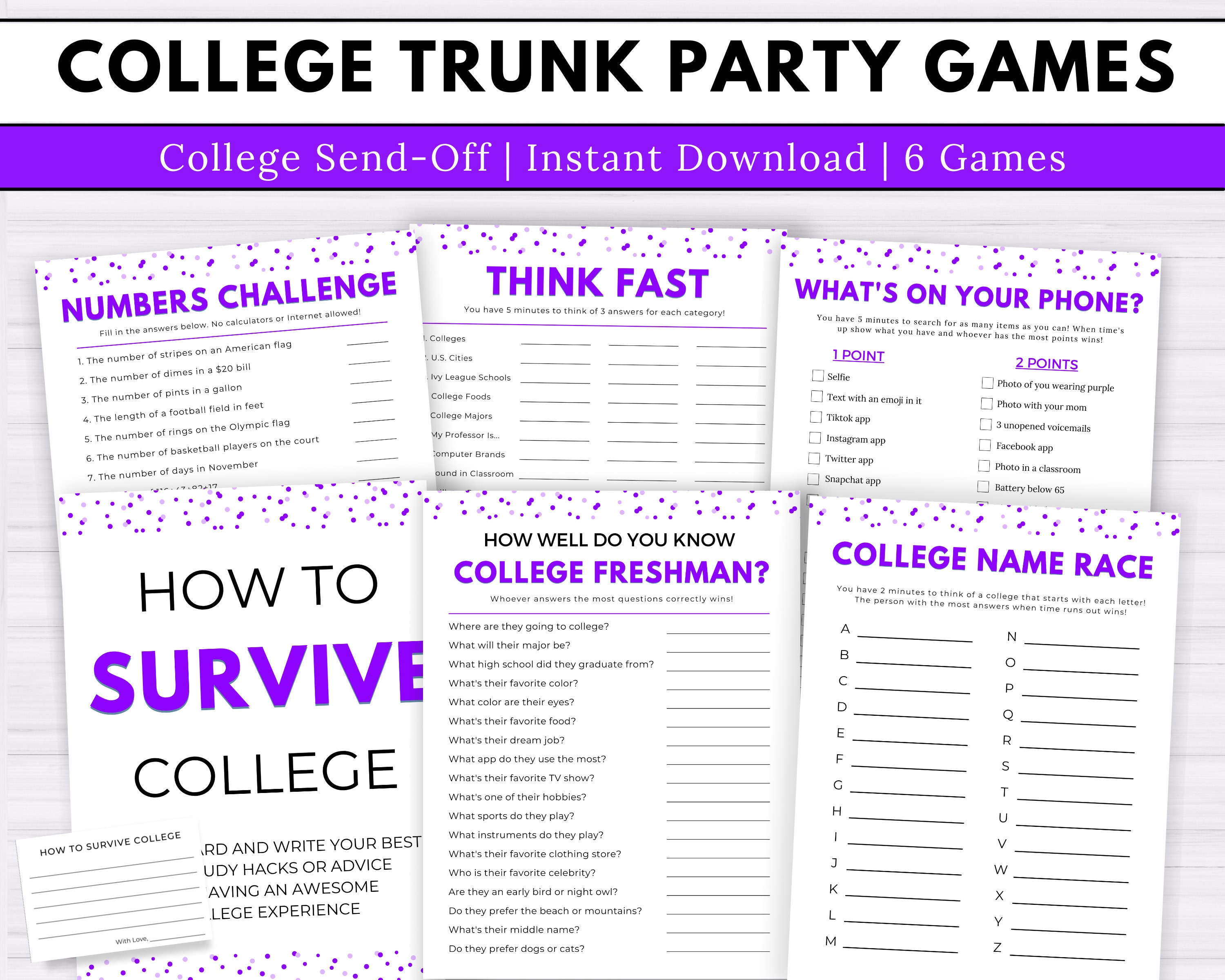 College Trunk Party Games College Going Away Party Games 10