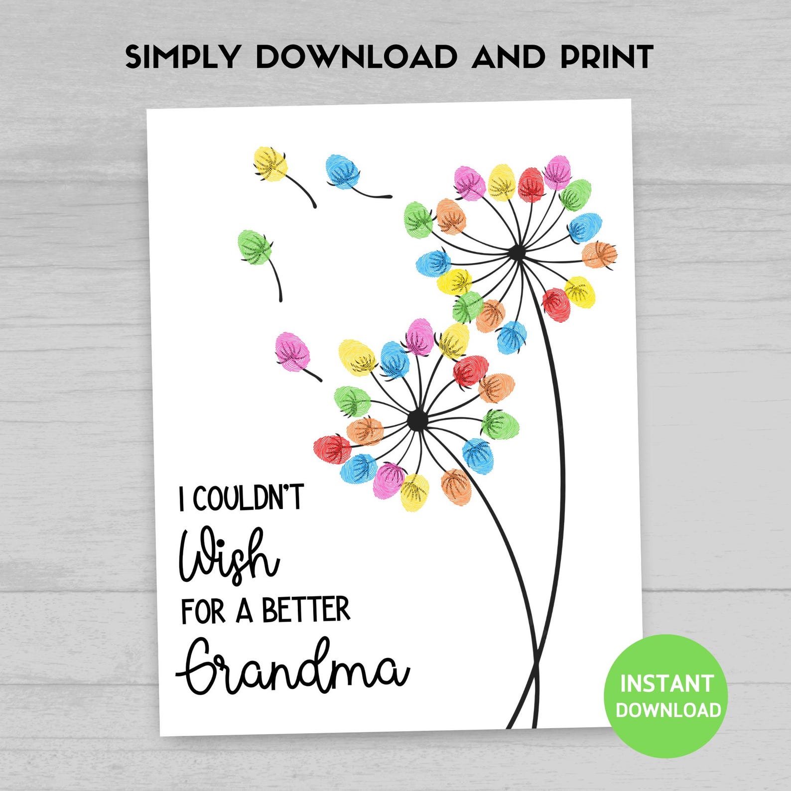 Grandma Mother's Day Handprint Art Craft, Grandma Fingerprint Craft ...