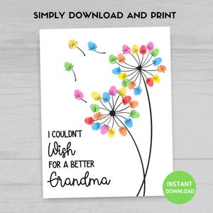 Grandma Mother's Day Handprint Art Craft, Grandma Fingerprint Craft ...