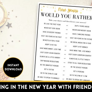 New Years Would You Rather, New Year's Party Game, New Years Eve Game ...