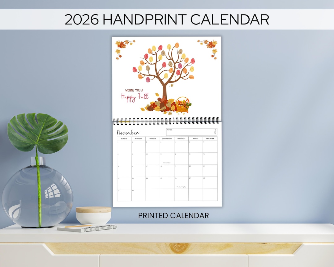 2026 Handprint Calendar Keepsake, Printed Handprint Calendar Art Craft ...