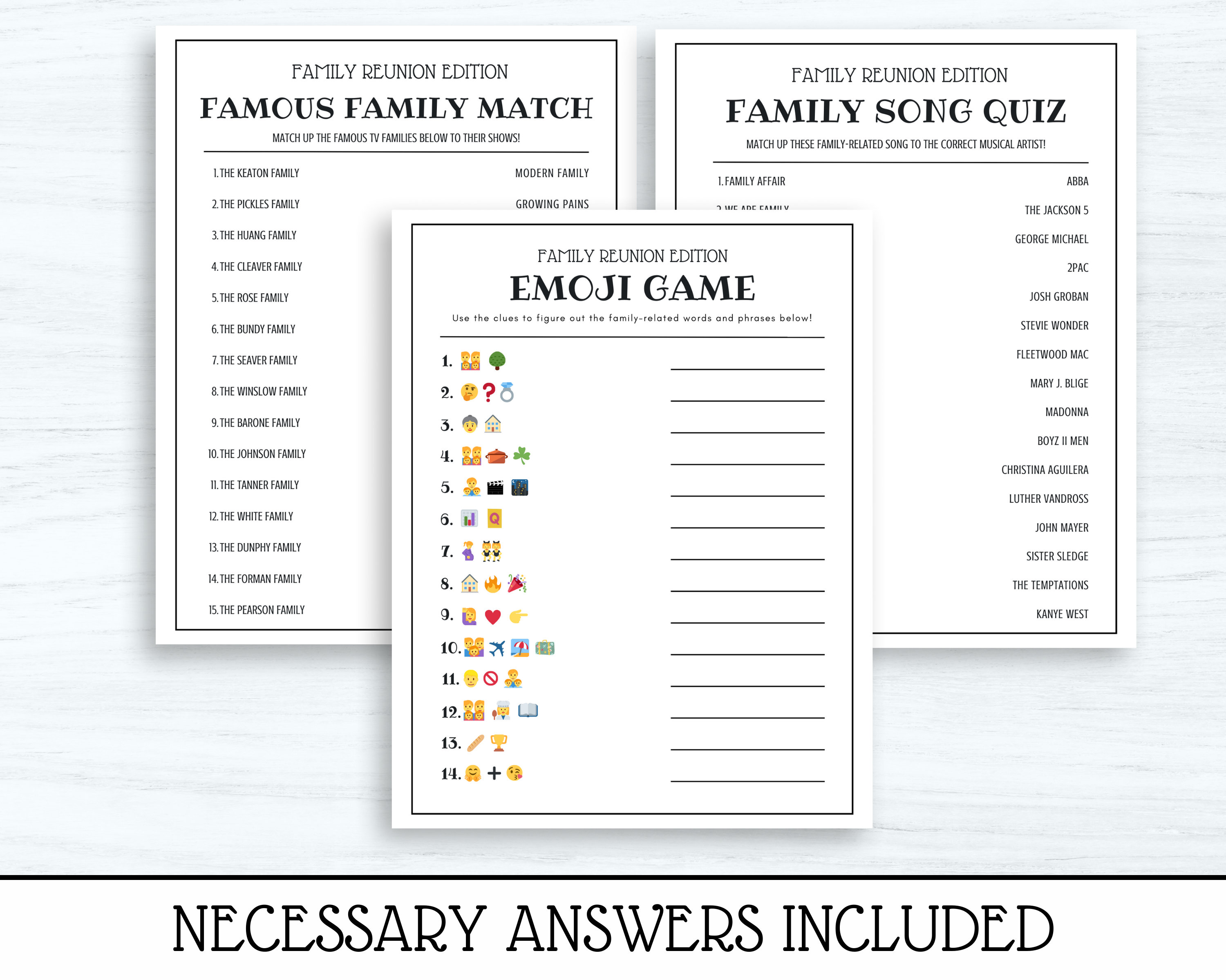 Family Reunion Games Printable, Family Reunion Activities, Family ...