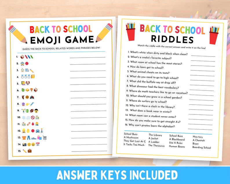 Back to School Games Bundle Elementary School Games First - Etsy