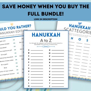 Hanukkah A - Z Game, Hanukkah Party Games, Hanukkah Games, Chanukah ...