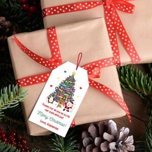 Teacher Christmas Gift Tag, Printable Gift Tag for Teacher, Teacher ...