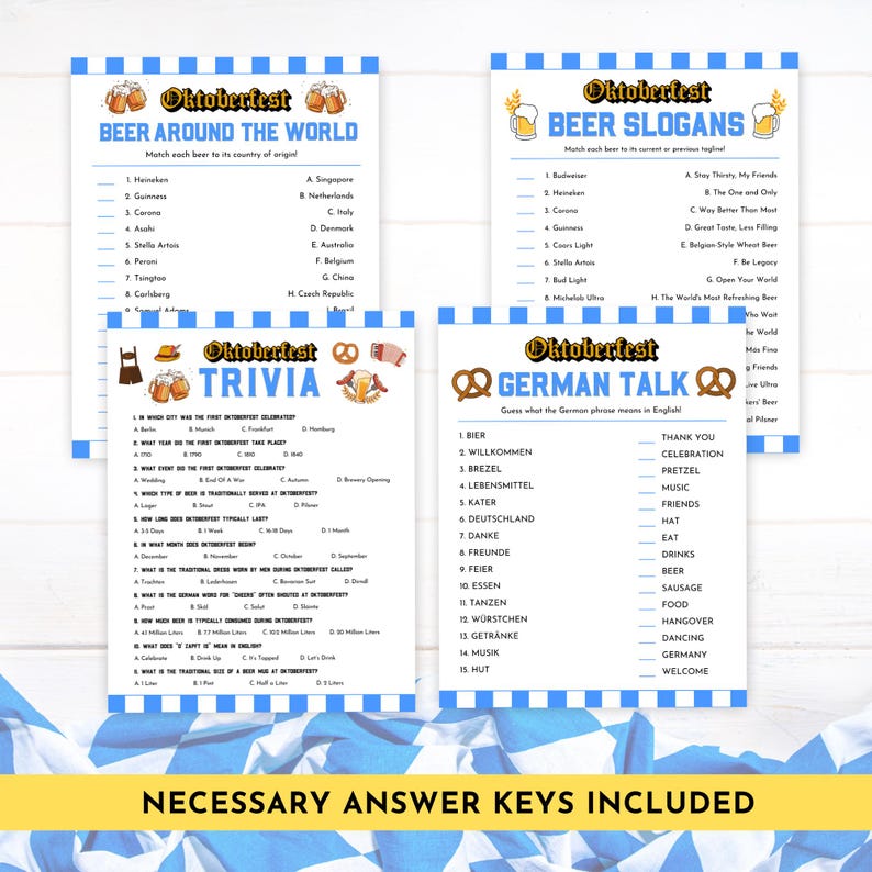 Oktoberfest Party Games, Oktoberfest Games Printable, Oktoberfest Game ...