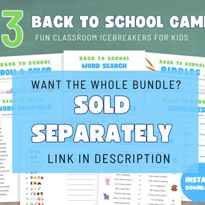 Classroom Party Game, Fun Classroom Activity Icebreakers for Students ...