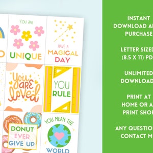 Lunchbox Notes for Kids, Positive Lunchbox Notes, Positive Affirmation ...