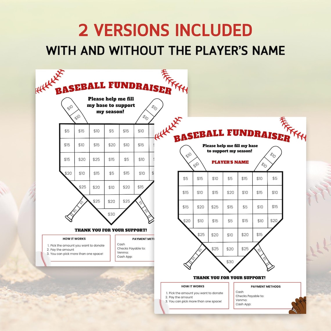 Fill My Base Baseball Fundraiser, Color My Base, Fundraiser Flyer, Team ...