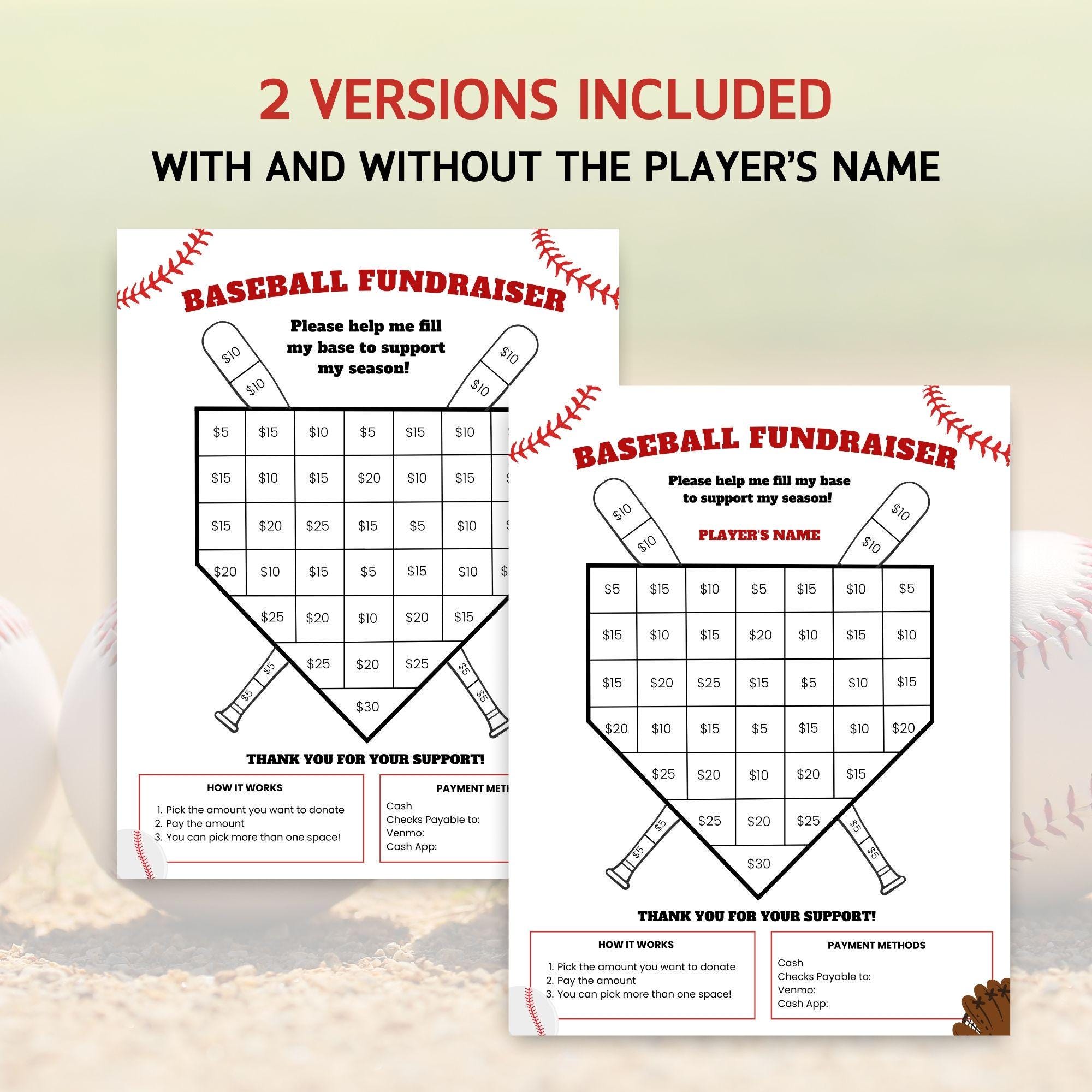Fill My Base Baseball Fundraiser, Color My Base, Fundraiser Flyer, Team ...