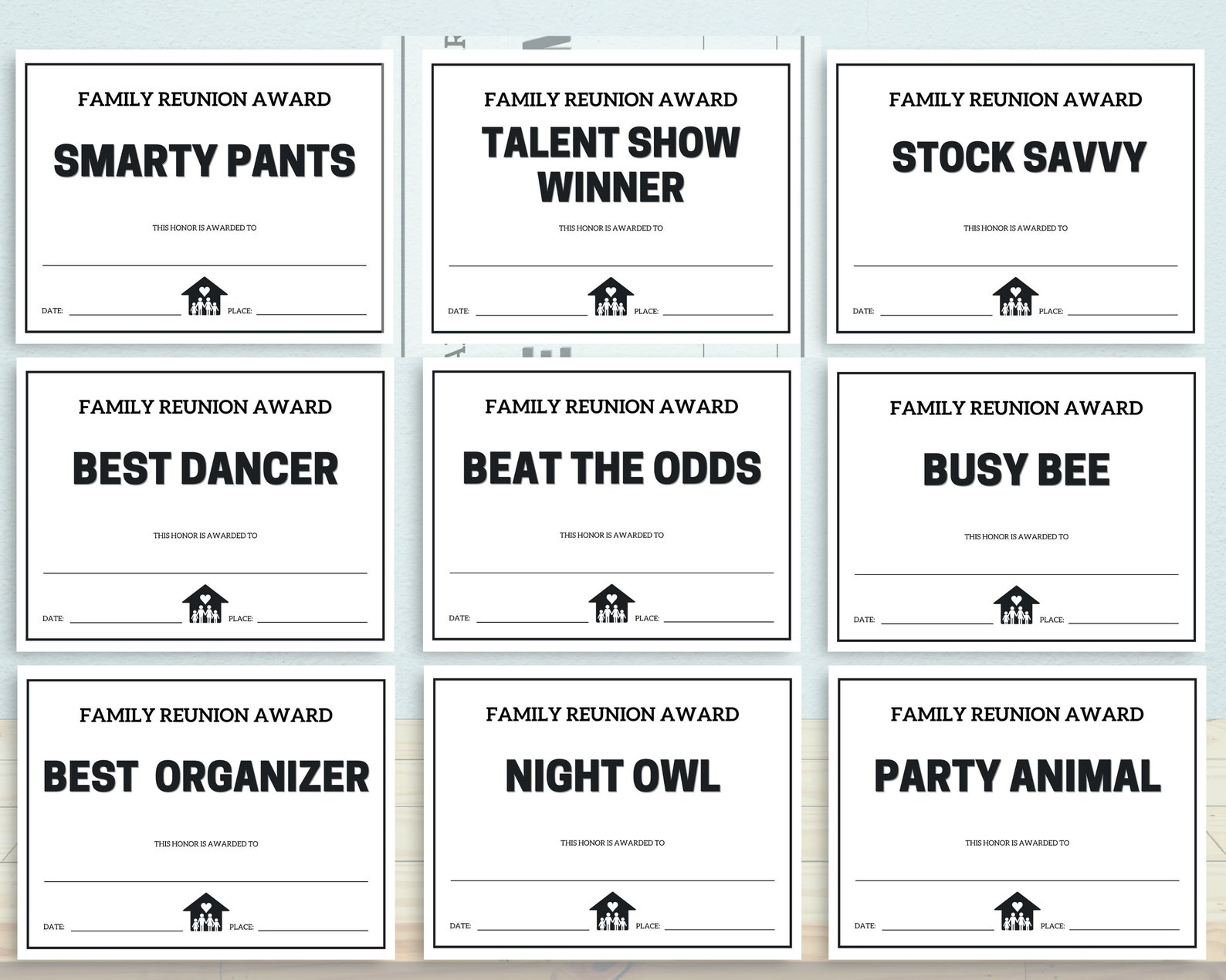 Family Reunion Awards, Printable Family Reunion Awards, Family Reunion ...