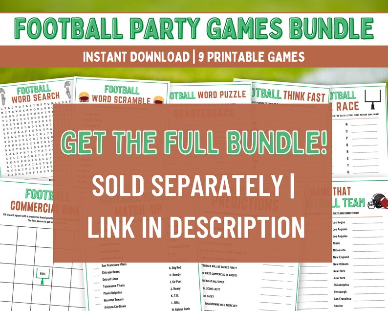 Football Word Search Football Party Game Football Theme - Etsy