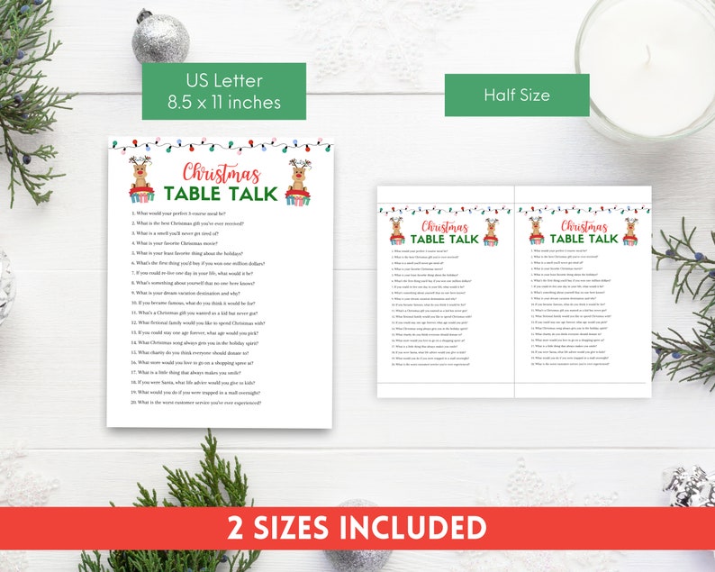 Christmas Table Talk, Christmas Icebreaker Game, Party Starter ...