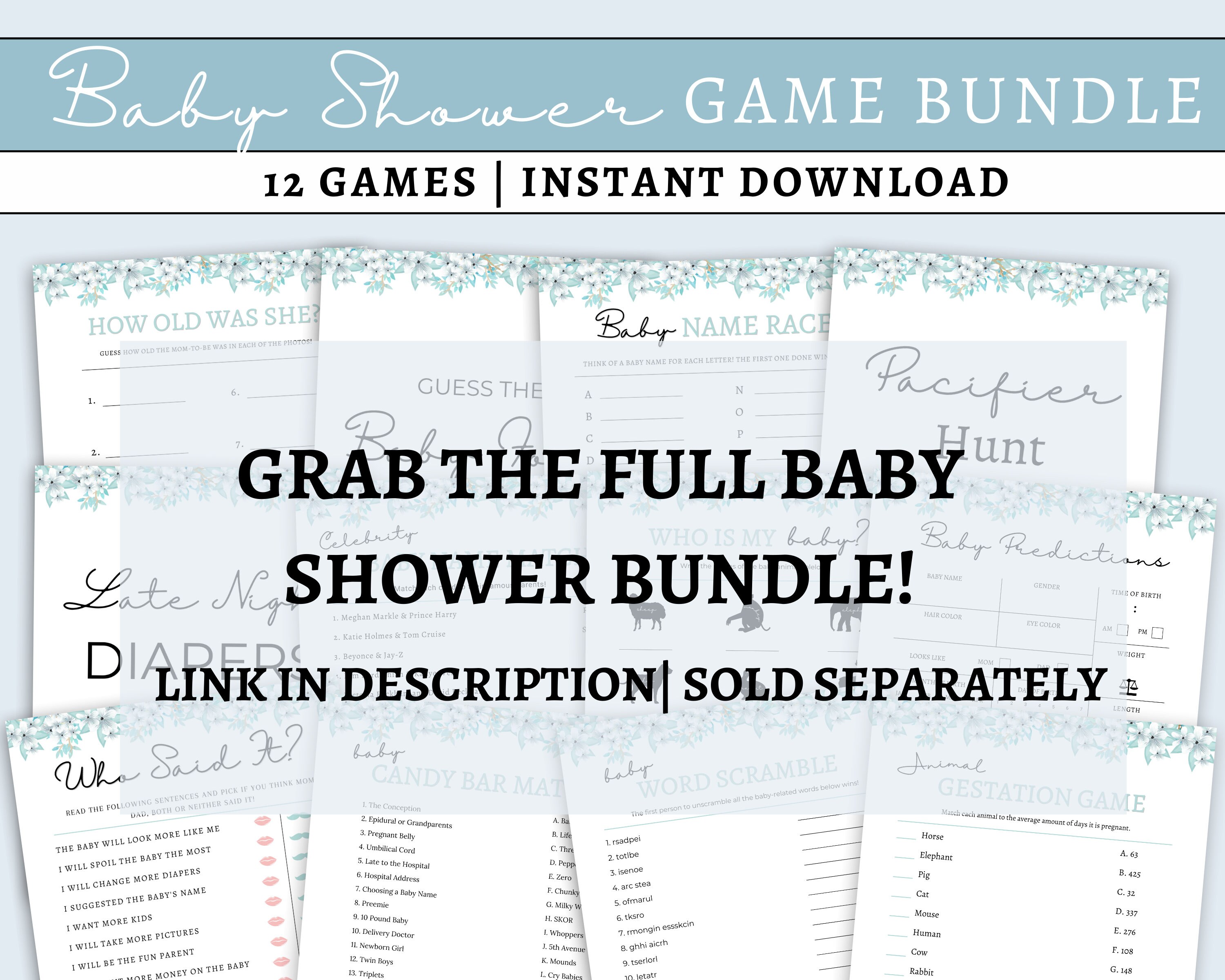 Baby Word Scramble Baby Shower Games Printable Baby Shower | Etsy Canada