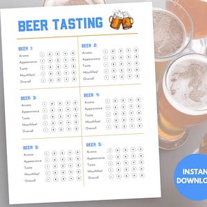 Beer Tasting Scorecard, Printable Beer Tasting Scorecard, Beer Tasting ...
