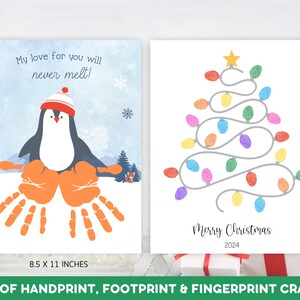Christmas Handprint Art Bundle, 2024 Christmas Keepsake Crafts, Holiday ...
