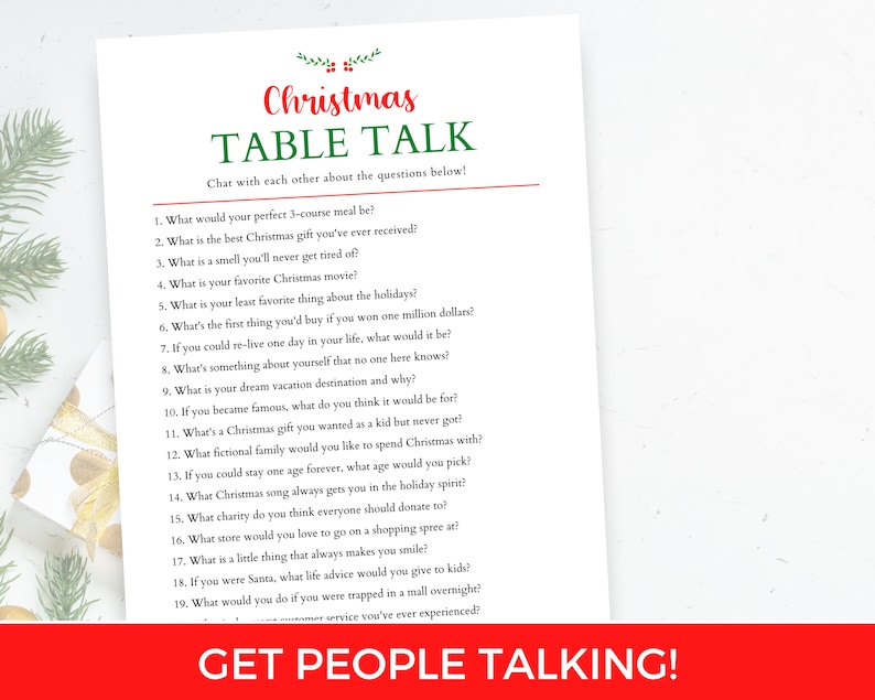 Christmas Icebreaker Game, Christmas Conversation Game, Printable ...