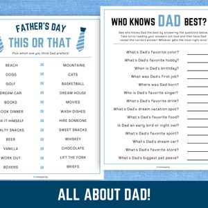 Father's Day Games, Father's Day Game Bundle, Father's Day Party Games ...