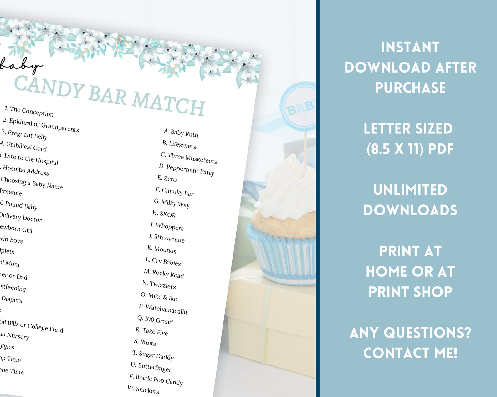 Baby Candy Match Game Baby Shower Game Printable Baby Shower - Etsy