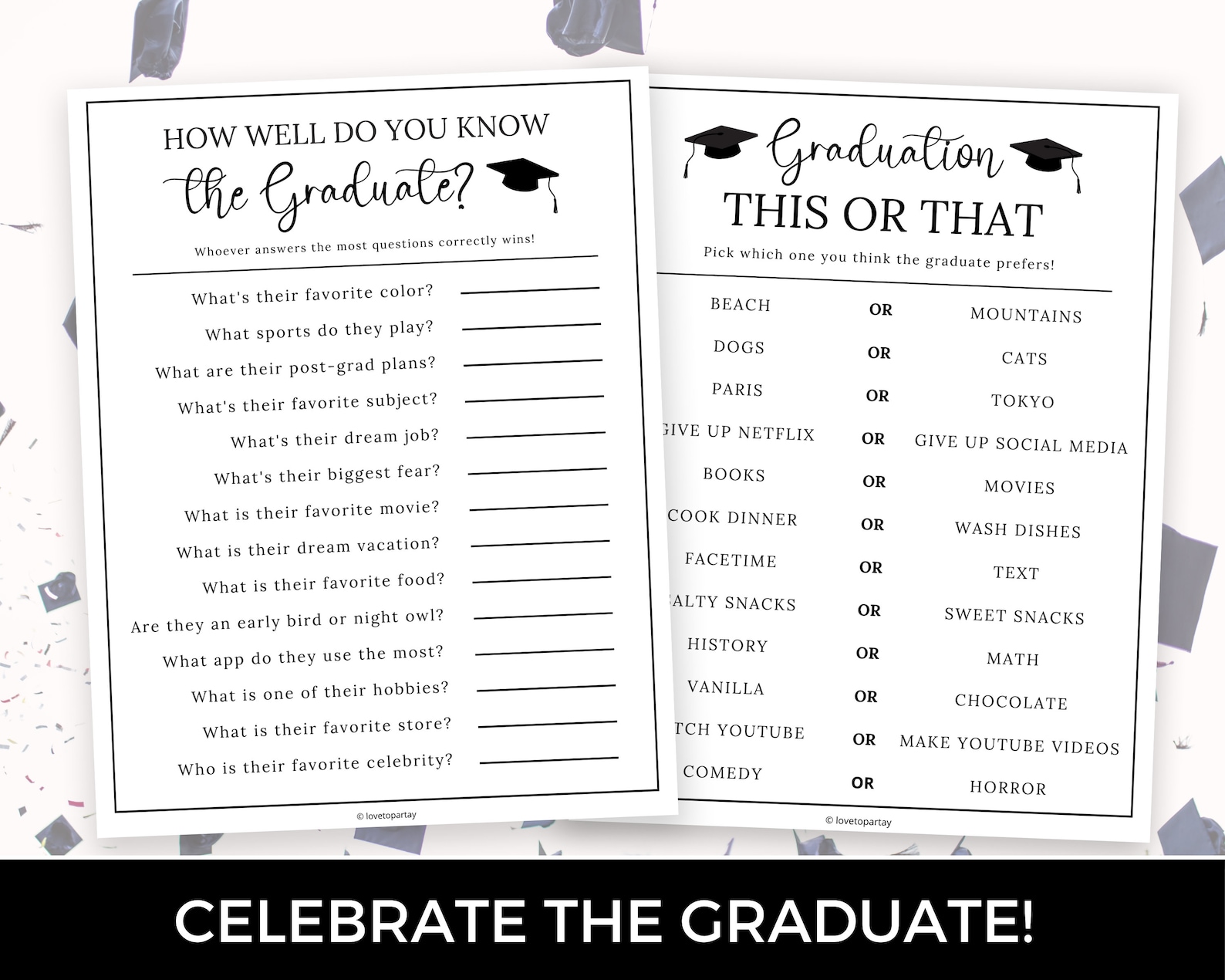 Graduation Party Games Graduation Games Printable Fun - Etsy