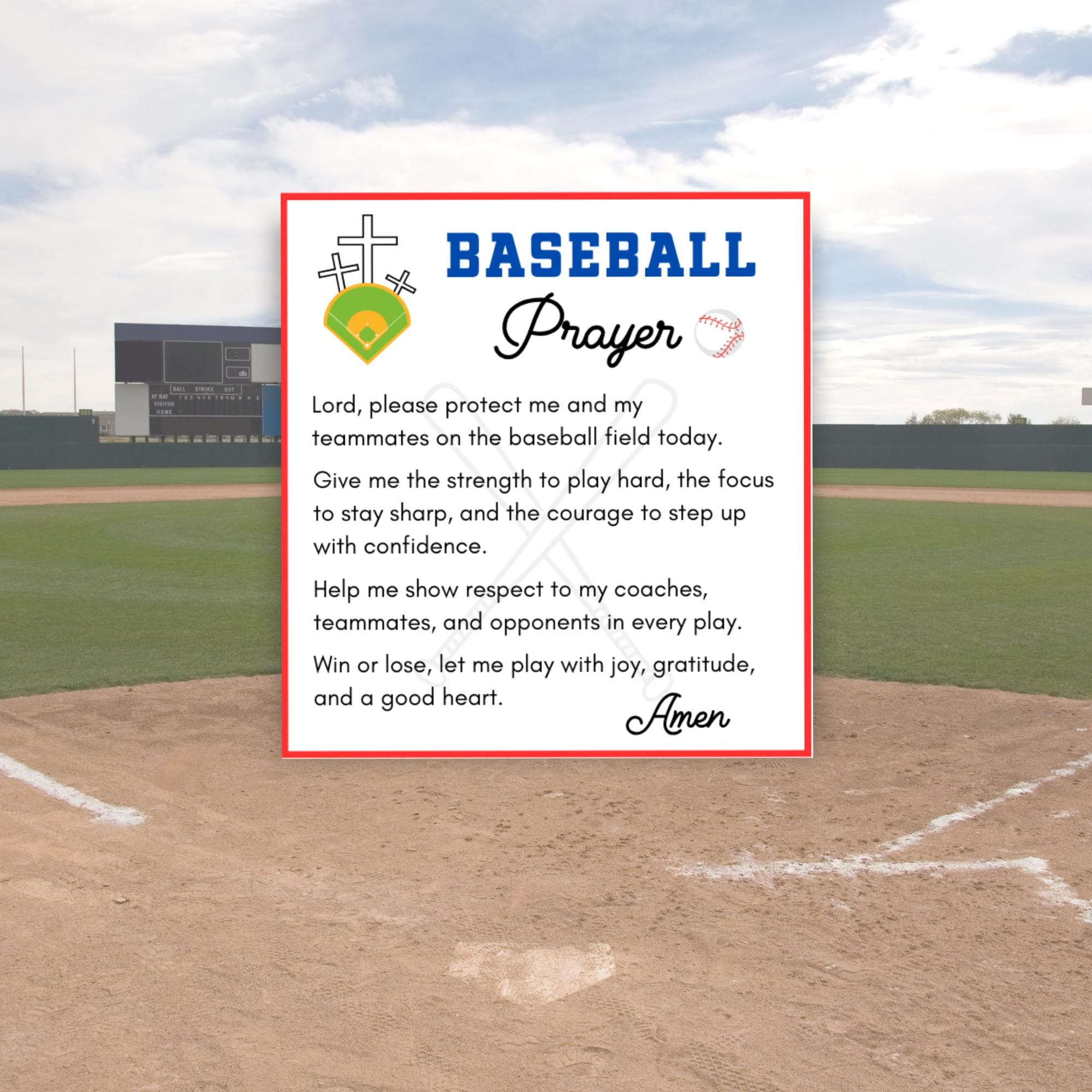 Baseball Player Prayer Cards Digital Download - Etsy