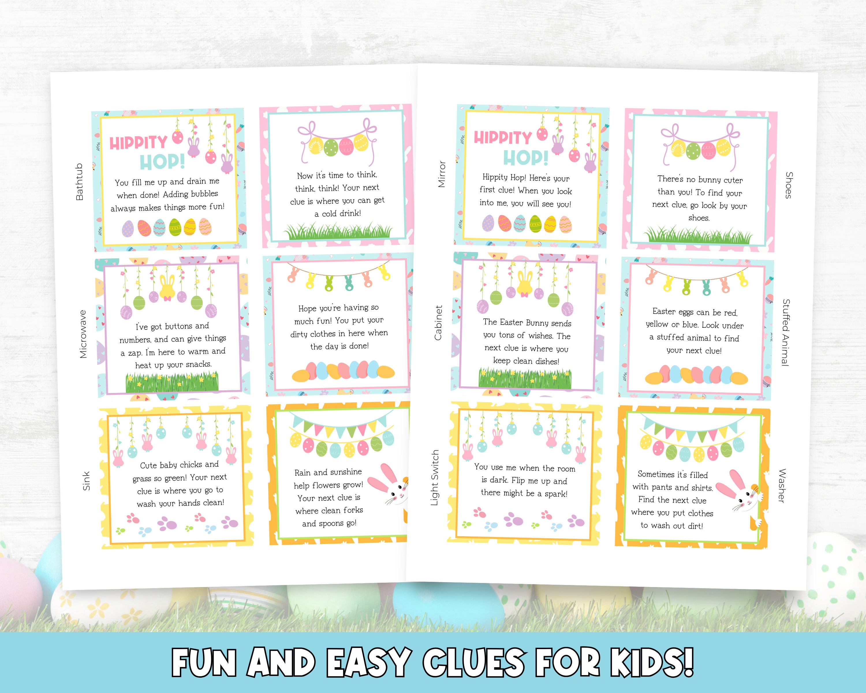 Indoor Easter Scavenger Hunt for Kids, Easter Treasure Hunt Printable ...