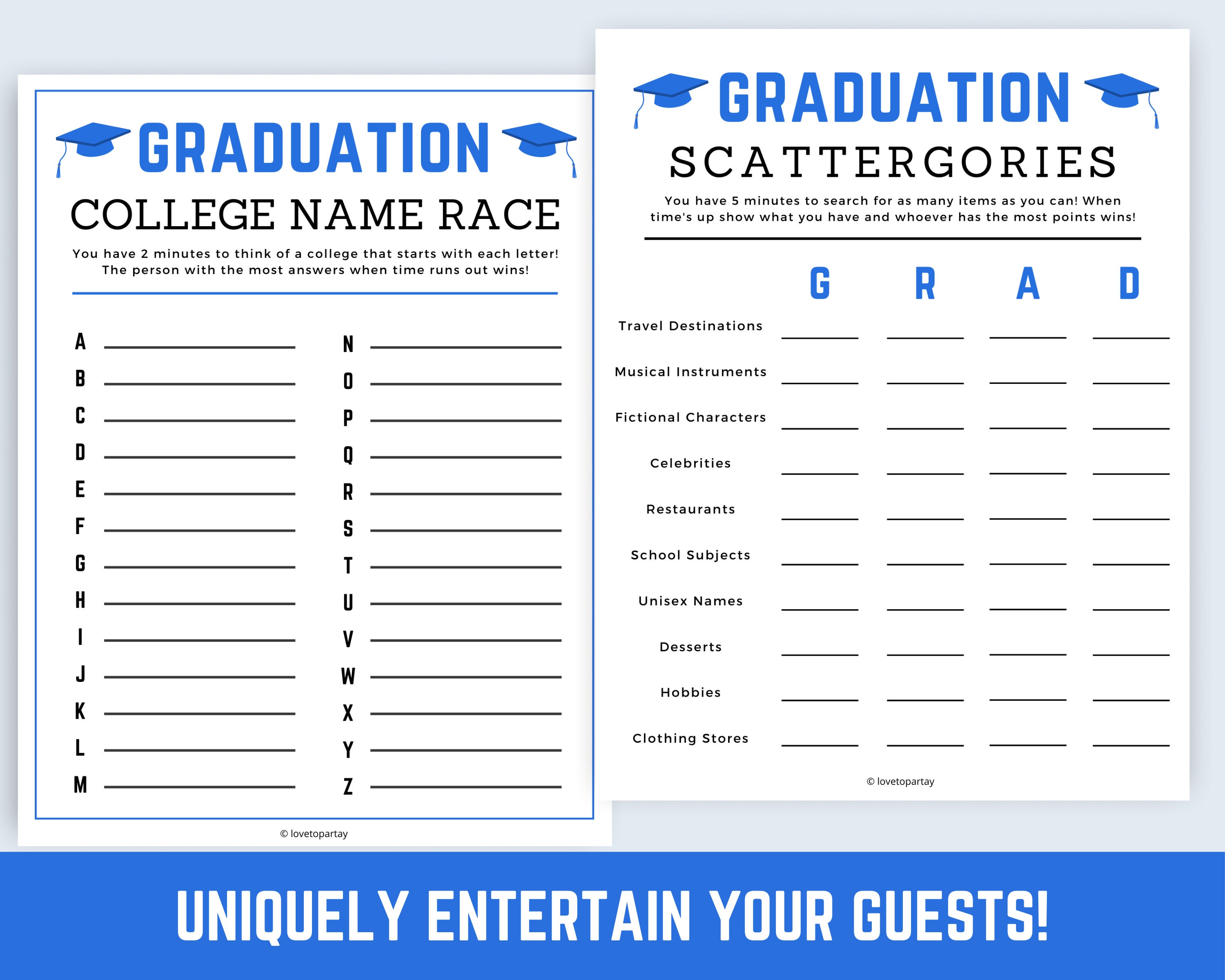 Graduation Party Games Bundle Printable Graduation Game Fun | Etsy
