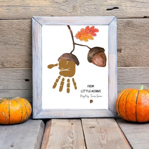 Acorn Handprint Craft, Fall Keepsake Art Craft, Thanksgiving Handprint ...