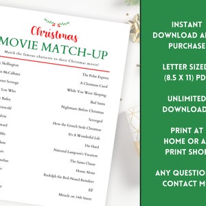 Christmas Movie Trivia, Printable Christmas Game, Christmas Party Game ...
