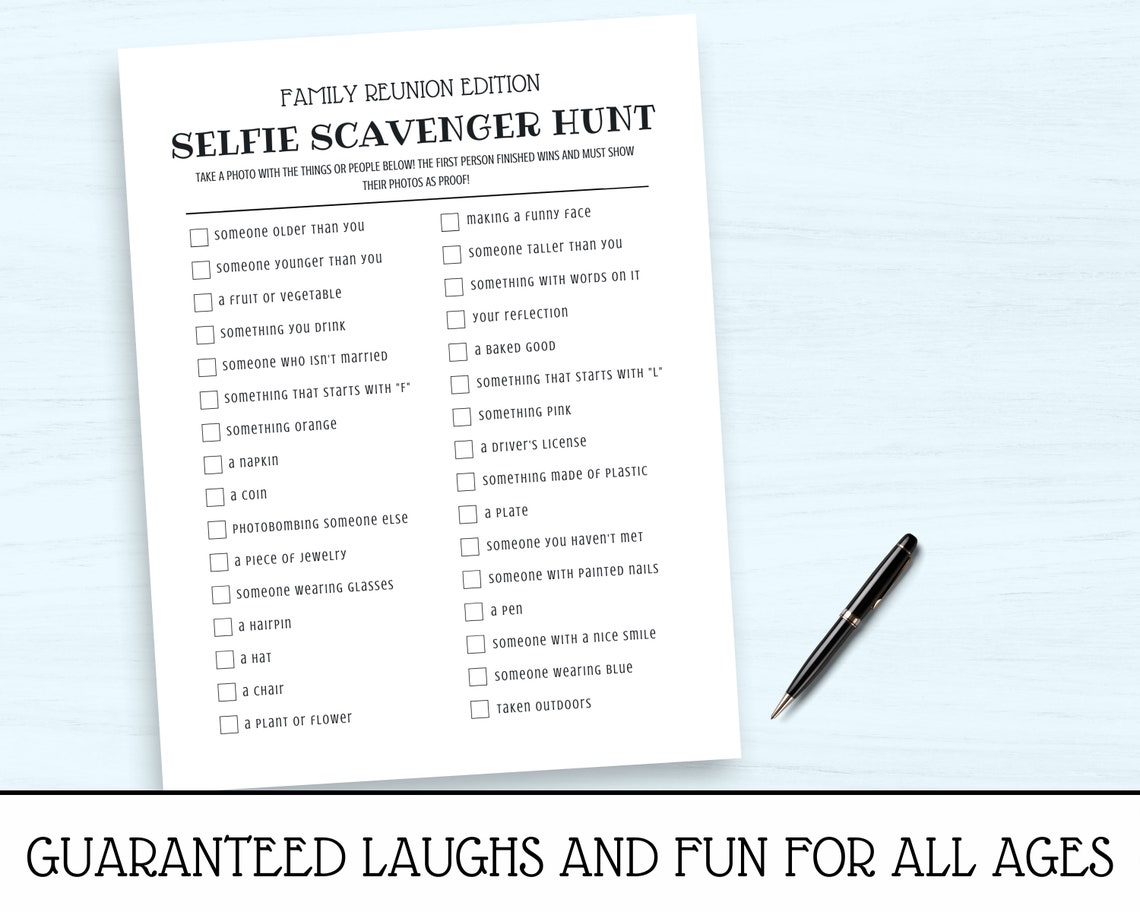 Family Reunion Scavenger Hunt, Family Reunion Game, Family Scavenger ...