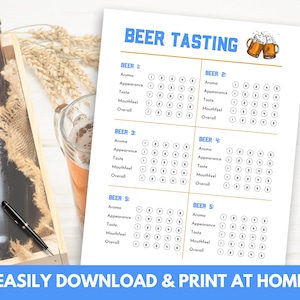 Beer Tasting Scorecard, Printable Beer Tasting Scorecard, Beer Tasting ...