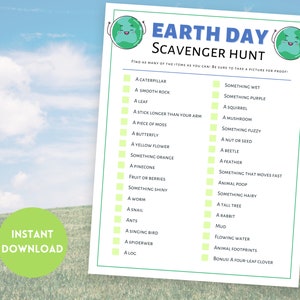Earth Day Scavenger Hunt, Earth Day Games, Nature Scavenger Hunt, Earth ...