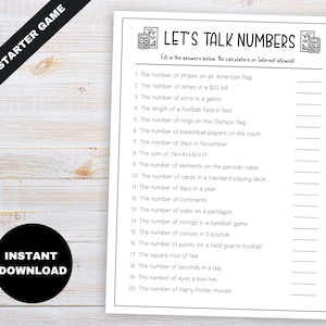 Party Starter Game, Icebreaker Game for Adults, Trivia Game, General ...