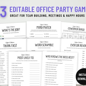 Office Party Games Bundle Play These Fun Office Party Games at Work ...