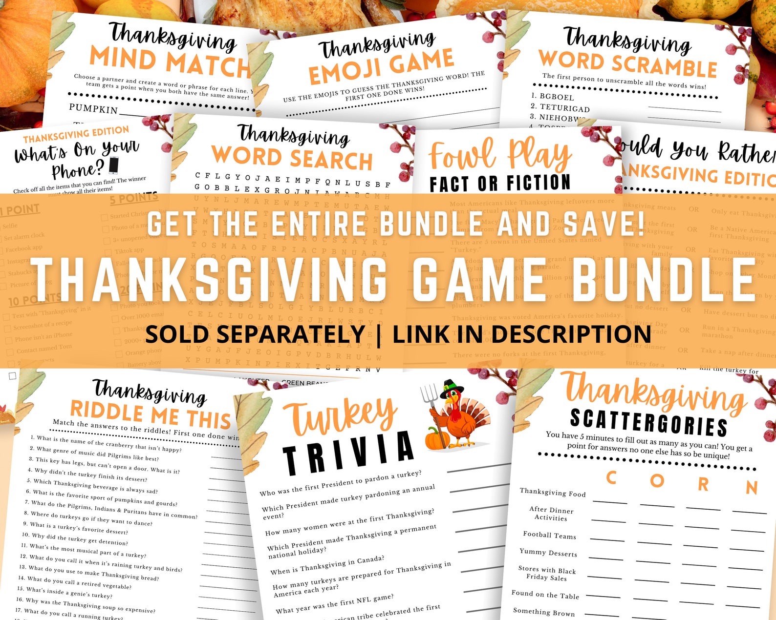 Thanksgiving Riddles Thanksgiving Games Printable Funny - Etsy