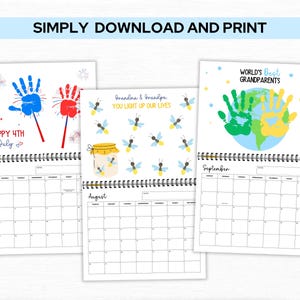 2026 Grandparents Handprint Calendar Craft, Grandma Grandpa Keepsake ...