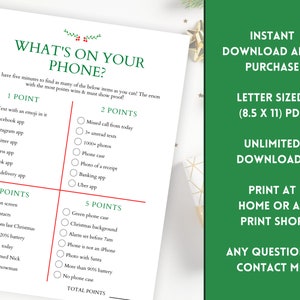 Christmas Party Starter Game, Christmas Game Printable, Whats on Your ...