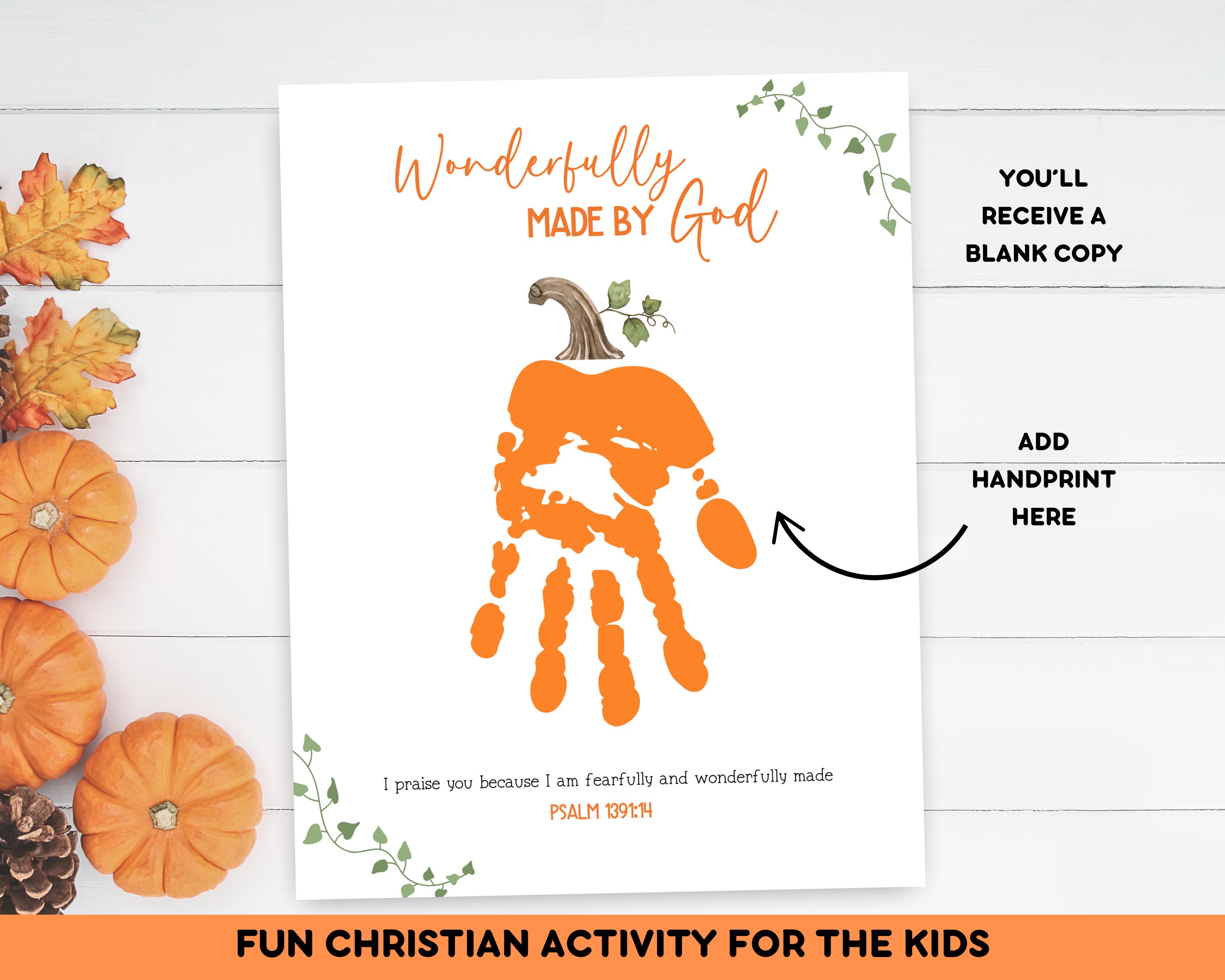 Christian Handprint Art Craft, Fall Religious Handprint, Sunday School ...