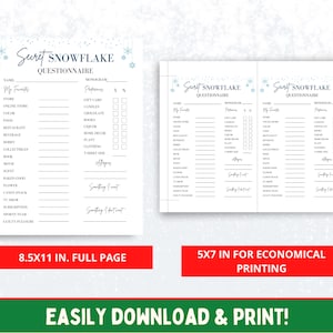 Holiday Gift Exchange, Gift Exchange Questionnaire, Office Gift ...