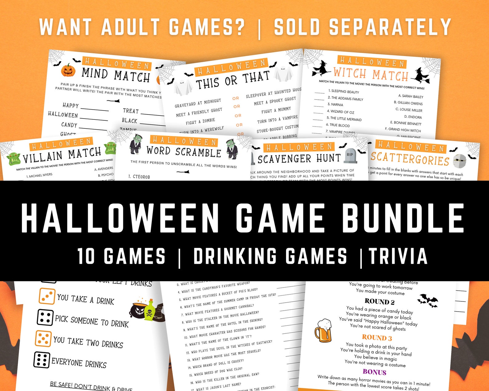 Halloween Game Halloween Activity for Kids Printable - Etsy