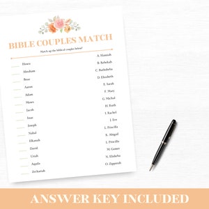 Bible Couples Match, Church Party Game, Bible Game, Fun Church Game ...