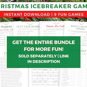 Christmas Icebreaker Game, Christmas Conversation Game, Printable ...