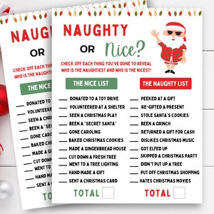 Naughty or Nice Christmas Game, Christmas Game Printable, Office ...