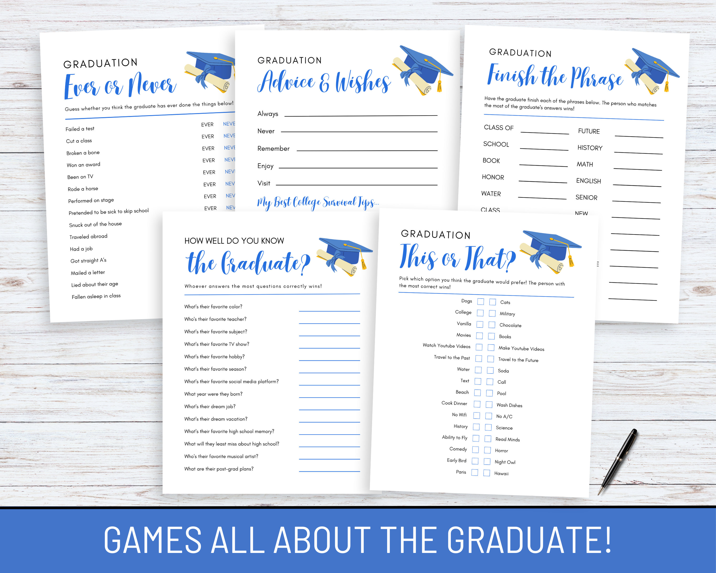 Graduation Party Games Graduation Games Printable Graduation - Etsy